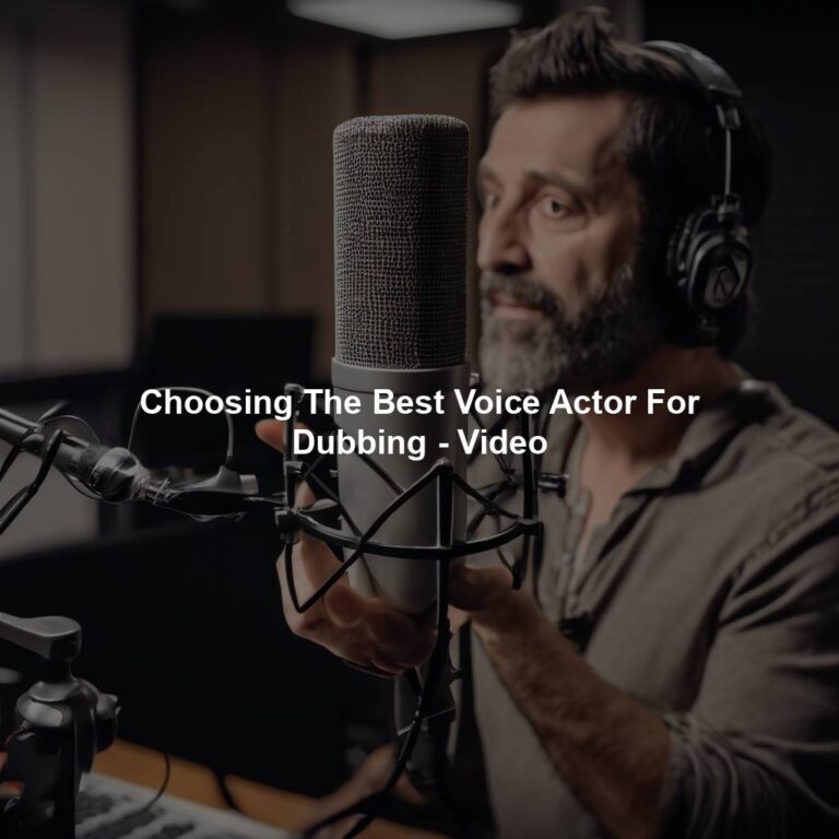 Choosing The Best Voice Actor For Dubbing – Video – DubbingKing