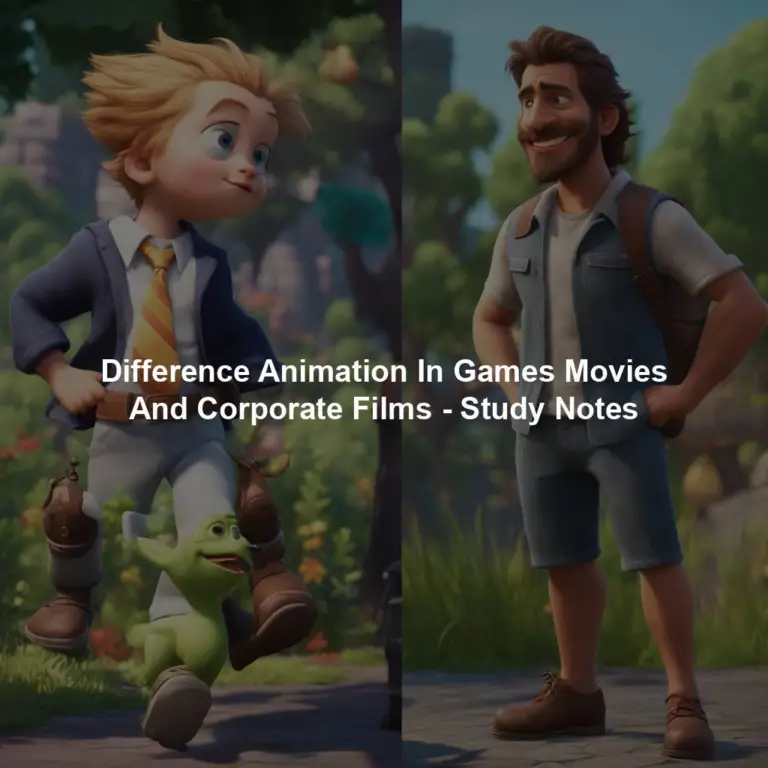 Difference Animation In Games Movies And Corporate Films – Study Notes ...