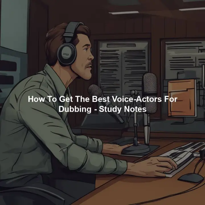 How To Get The Best Voice-Actors For Dubbing – Study Notes – DubbingKing