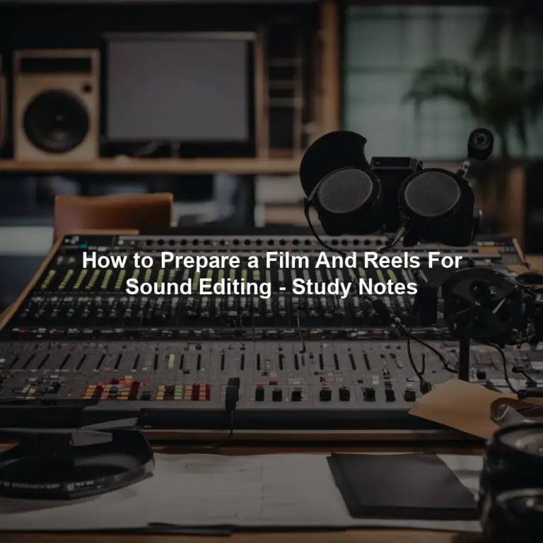 How to Prepare a Film And Reels For Sound Editing – Study Notes ...