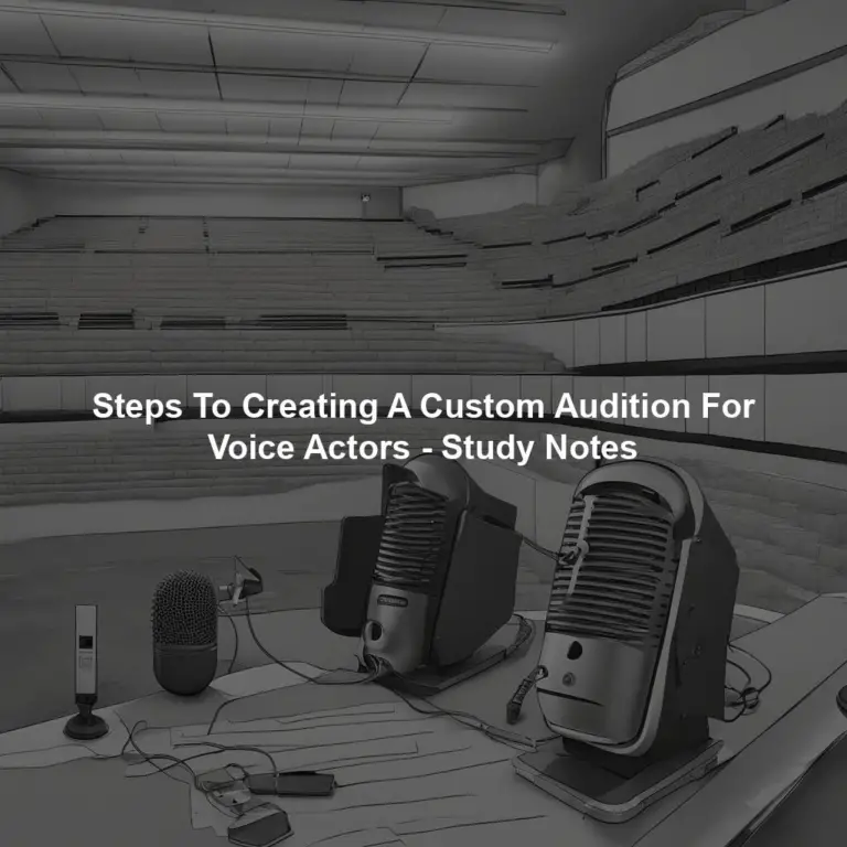 Steps To Creating A Custom Audition For Voice Actors – Study Notes ...