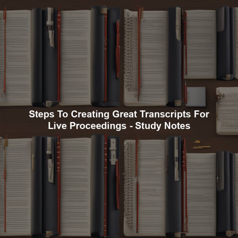 Steps To Creating Great Transcripts For Live Proceedings – Study Notes ...