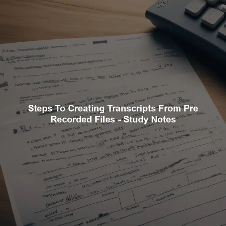 Steps To Creating Transcripts From Pre Recorded Files – Study Notes ...
