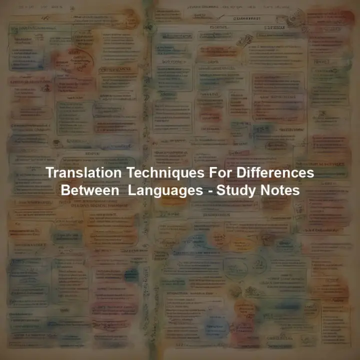 Translation Techniques For Differences Between Languages - Study Notes